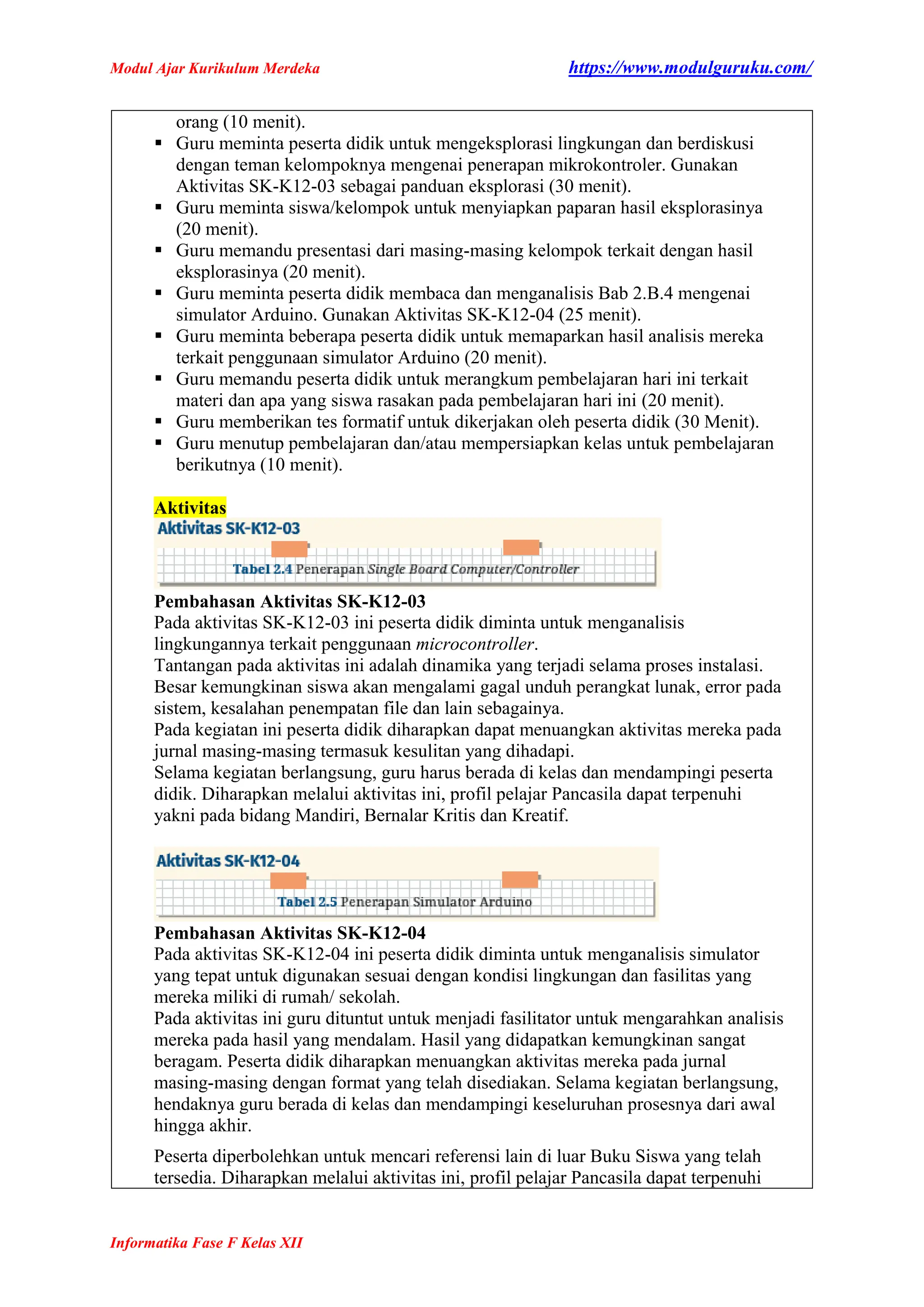 Modul Ajar Informatika Kelas 12 Fase F Kurikulum Merdeka | PDF