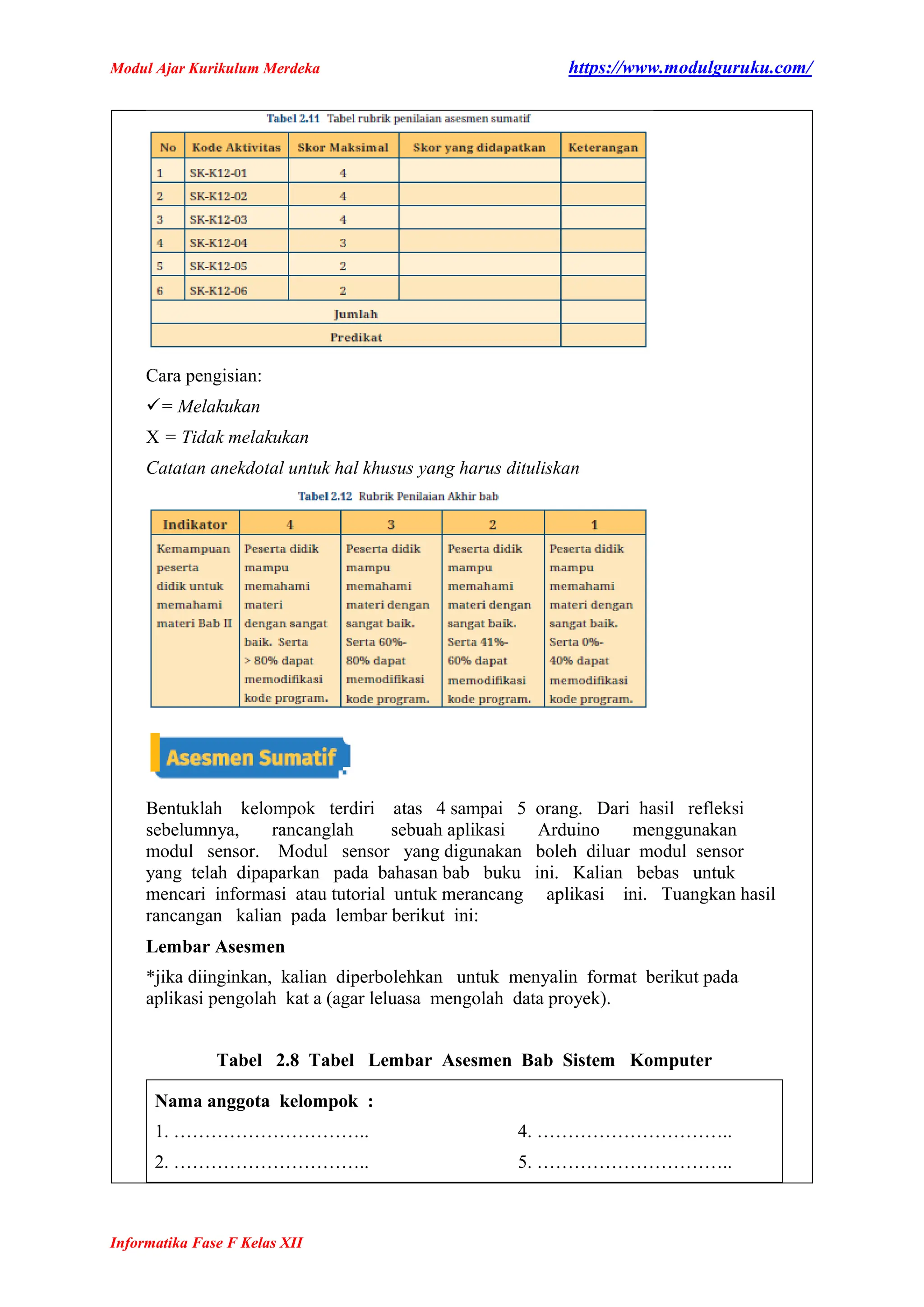 Modul Ajar Informatika Kelas 12 Fase F Kurikulum Merdeka | PDF