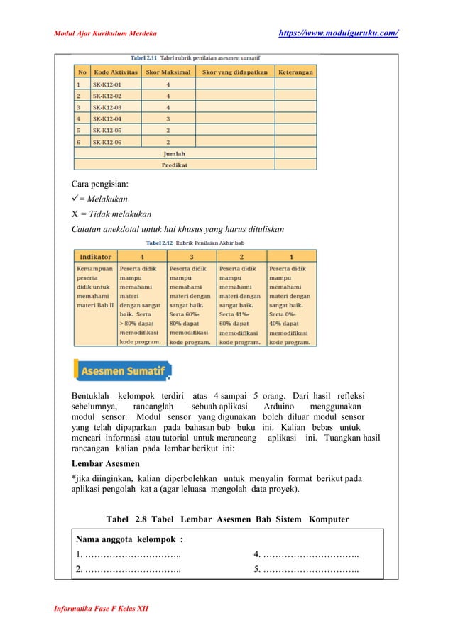 Modul Ajar Informatika Kelas 12 Fase F Kurikulum Merdeka | PDF