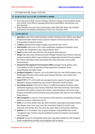 Modul Ajar Informatika Kelas 12 Fase F Kurikulum Merdeka | PDF