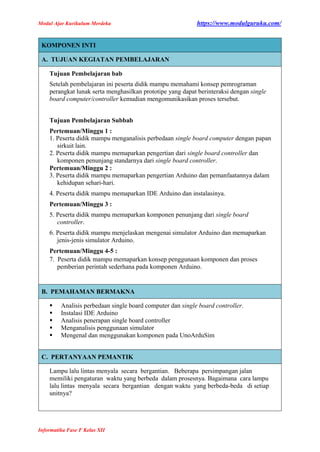 Modul Ajar Informatika Kelas 12 Fase F Kurikulum Merdeka | PDF