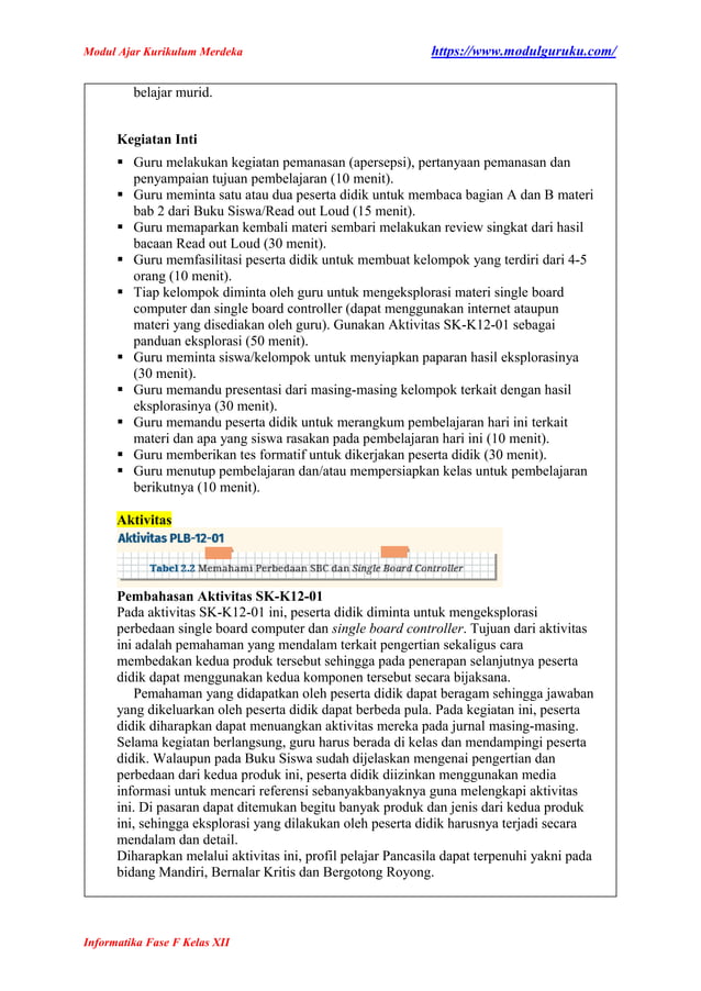 Modul Ajar Informatika Kelas 12 Fase F Kurikulum Merdeka | PDF