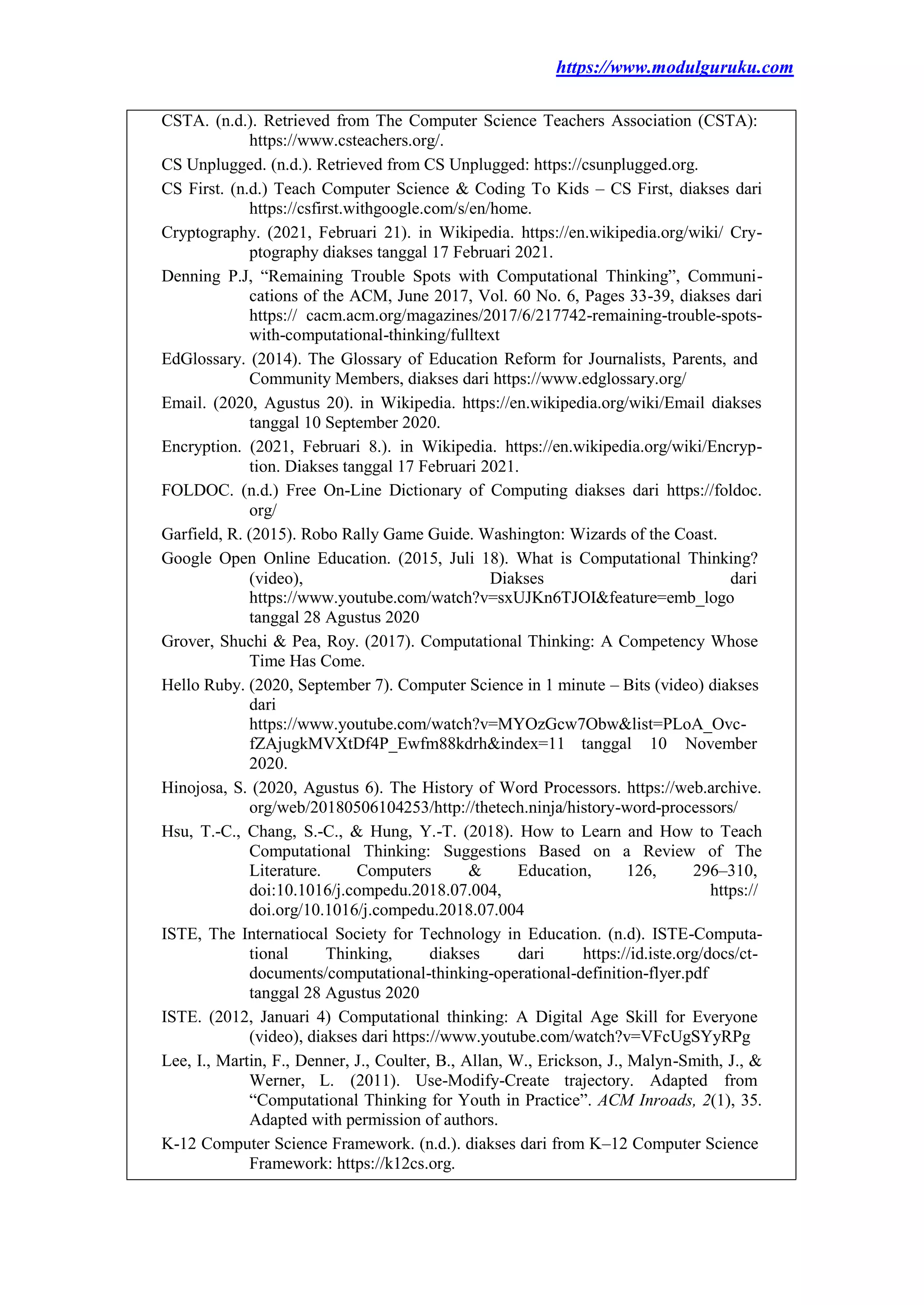 Modul Ajar Informatika Kelas 7 Fase D Bab 8 | DOCX