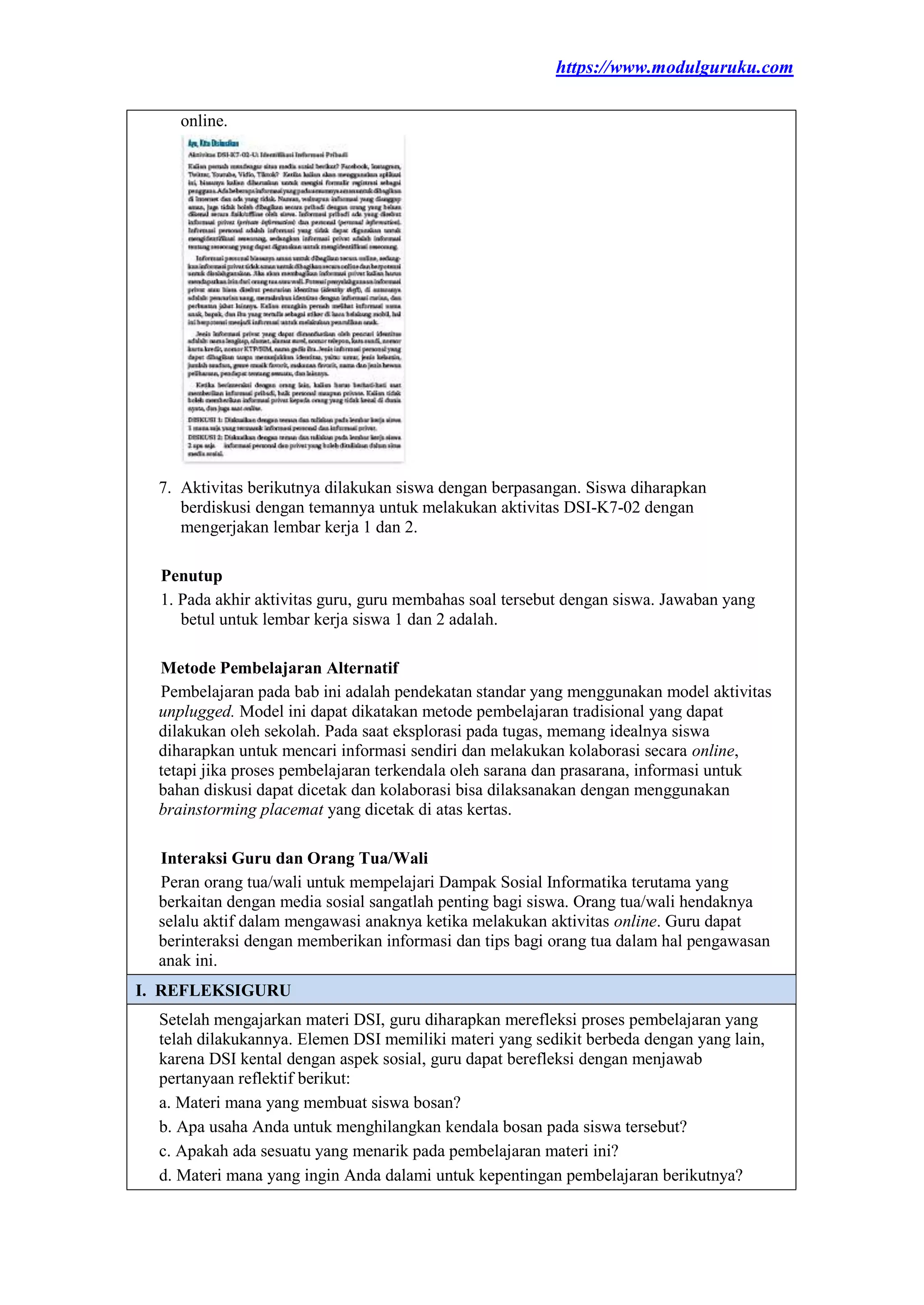 Modul Ajar Informatika Kelas 7 Fase D Bab 8 | DOCX