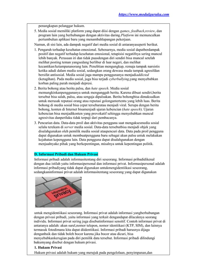 Modul Ajar Informatika Kelas 7 Fase D Bab 8 | DOCX