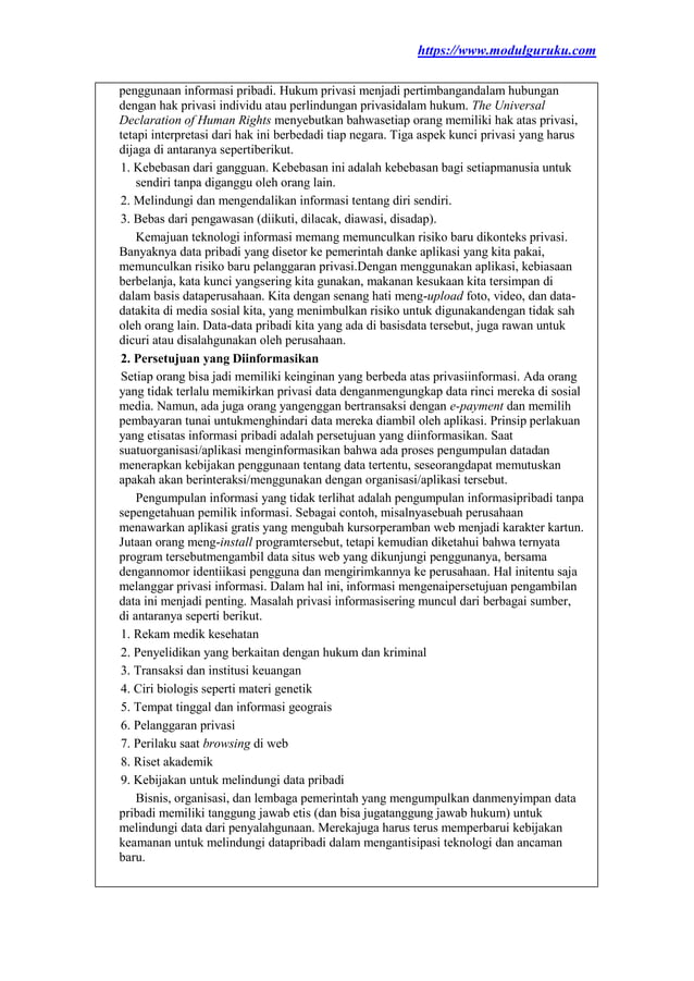 Modul Ajar Informatika Kelas 7 Fase D Bab 8 | DOCX