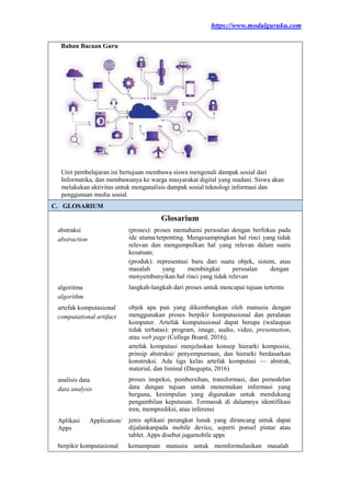 Modul Ajar Informatika Kelas 7 Fase D Bab 8 | DOCX
