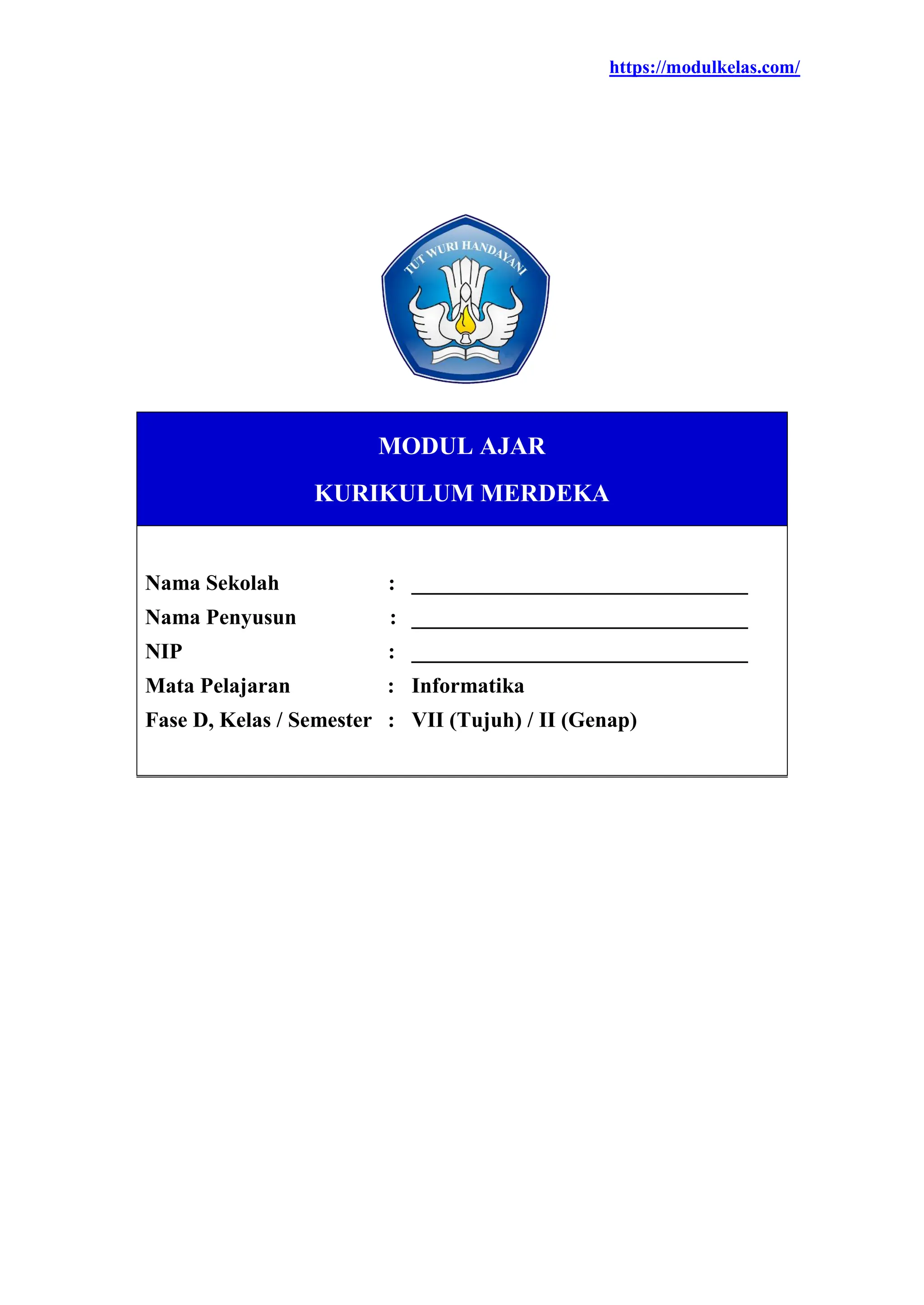 Modul Ajar Informatika Kelas 7 Fase D Kurikulum Merdeka | PDF
