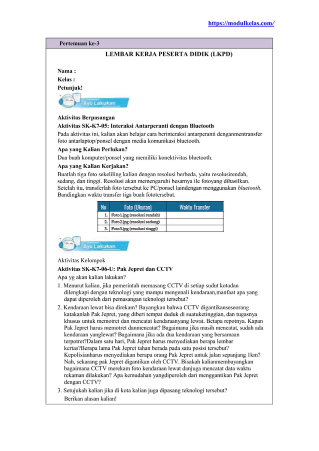 Modul Ajar Informatika Kelas 7 Fase D Kurikulum Merdeka | PDF