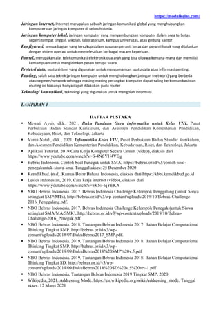 Modul Ajar Informatika Kelas 8 Fase D Kurikulum Merdeka | PDF