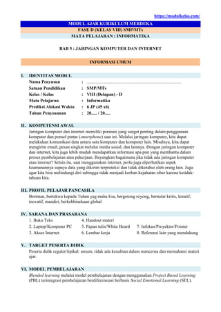 Modul Ajar Informatika Kelas 8 Fase D Kurikulum Merdeka | PDF