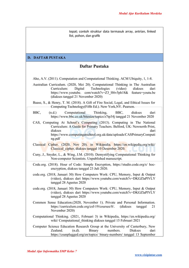 Modul Ajar INFORMATIKA SMP KELAS 7 KURMER.docx