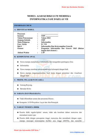 Modul Ajar INFORMATIKA SMP KELAS 7 KURMER.docx