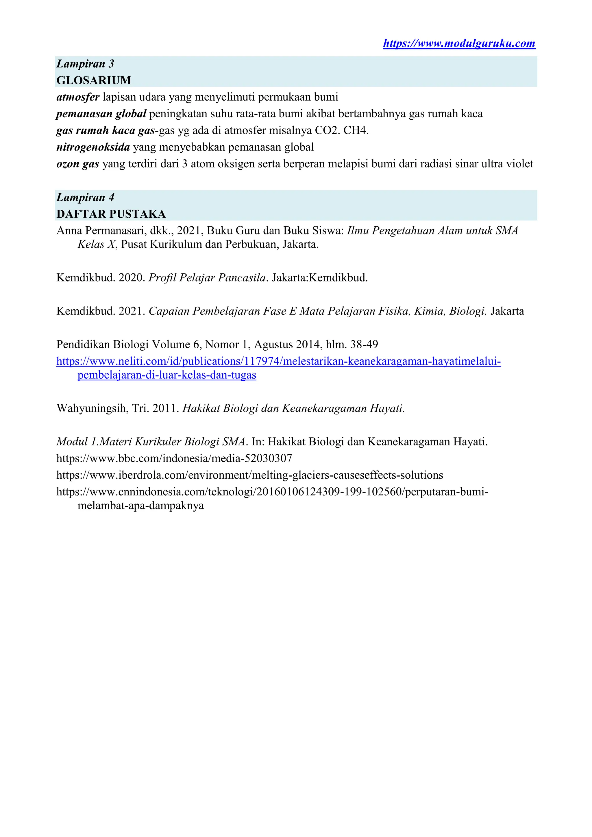 Modul Ajar IPA Biologi Kelas 10 Fase E Kurikulum Merdeka | PDF