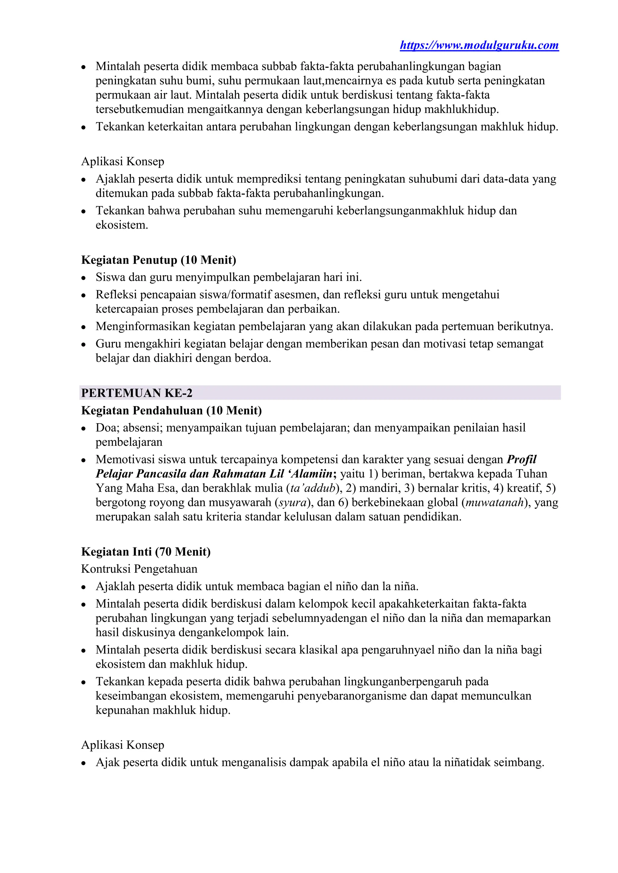 Modul Ajar IPA Biologi Kelas 10 Fase E Kurikulum Merdeka | PDF