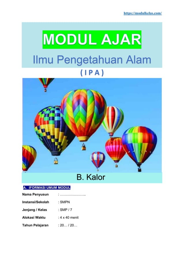 Modul Ajar IPA Kelas 7 Fase D Kurikulum Merdeka | PDF