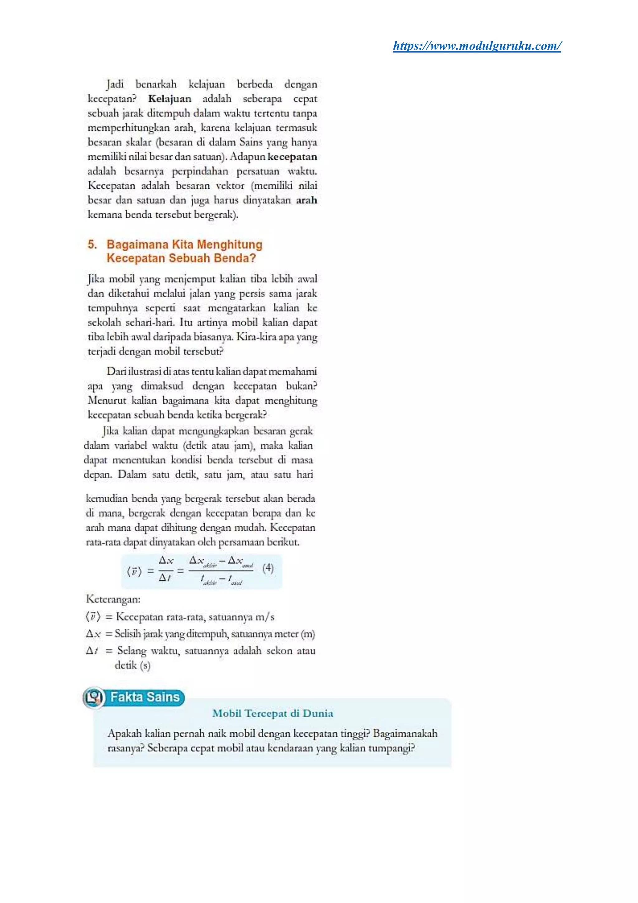 Modul Ajar IPA Kelas 7 SMP Bab 4 Gerak dan Gaya - A. Gerak Benda | DOCX