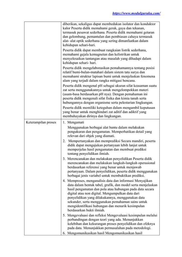 Modul Ajar IPA Kelas 9 Fase D Kurikulum Merdeka | PDF