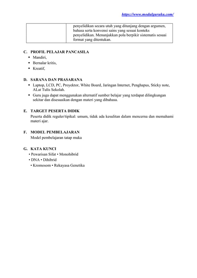 Modul Ajar IPA Kelas 9 Fase D Kurikulum Merdeka | PDF