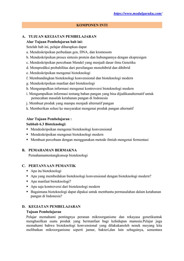 Modul Ajar IPA Kelas 9 Fase D Kurikulum Merdeka | PDF