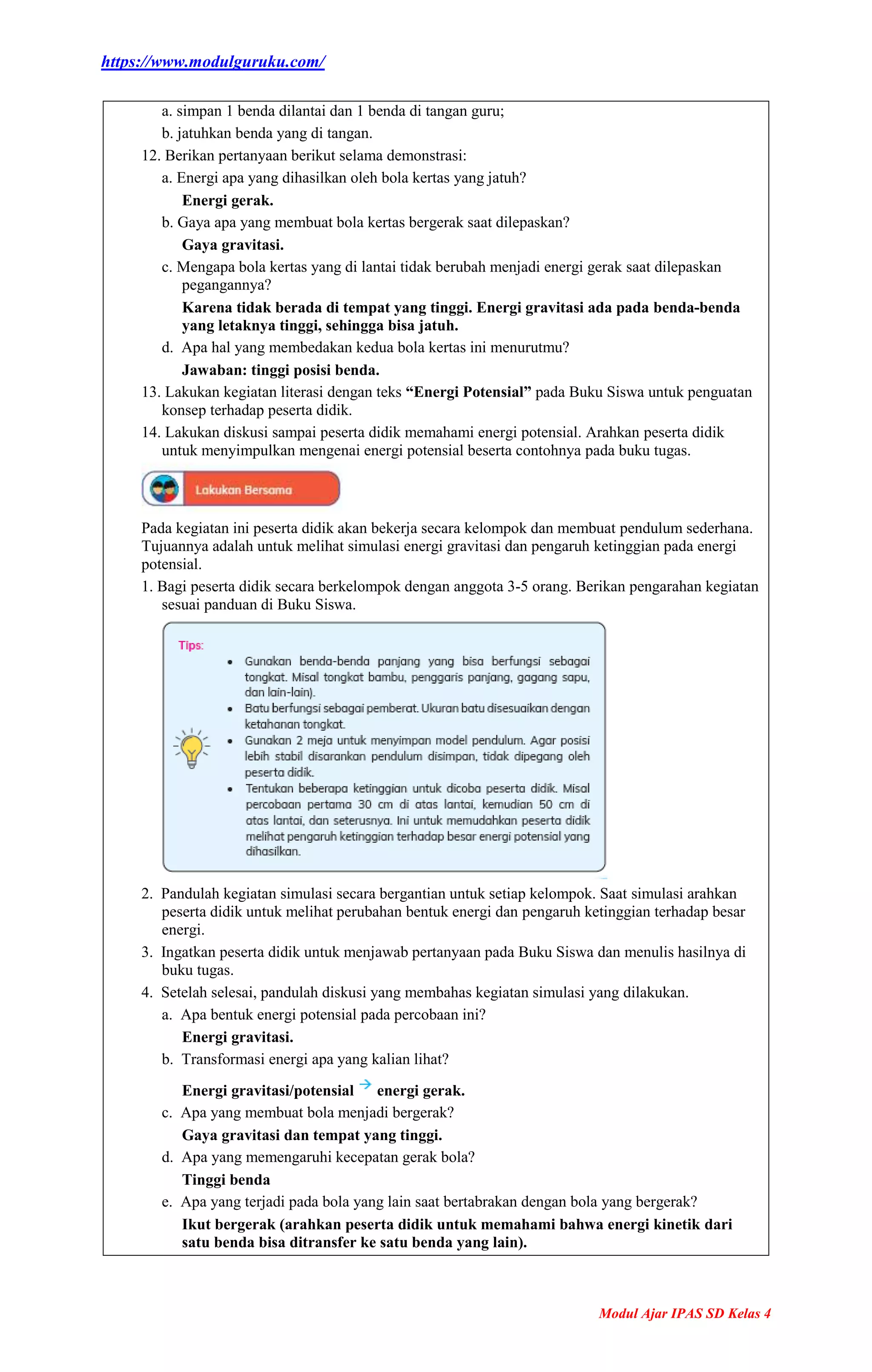 Modul Ajar IPAS (Ilmu Pengetahuan Alam dan Sosial) BAB 4 Kelas 4 | PDF