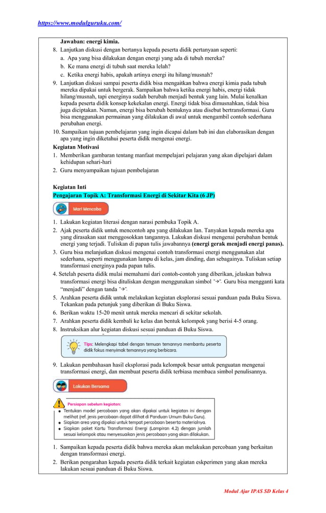 Modul Ajar IPAS Kelas 4 Fase B Kurikulum Merdeka | DOCX
