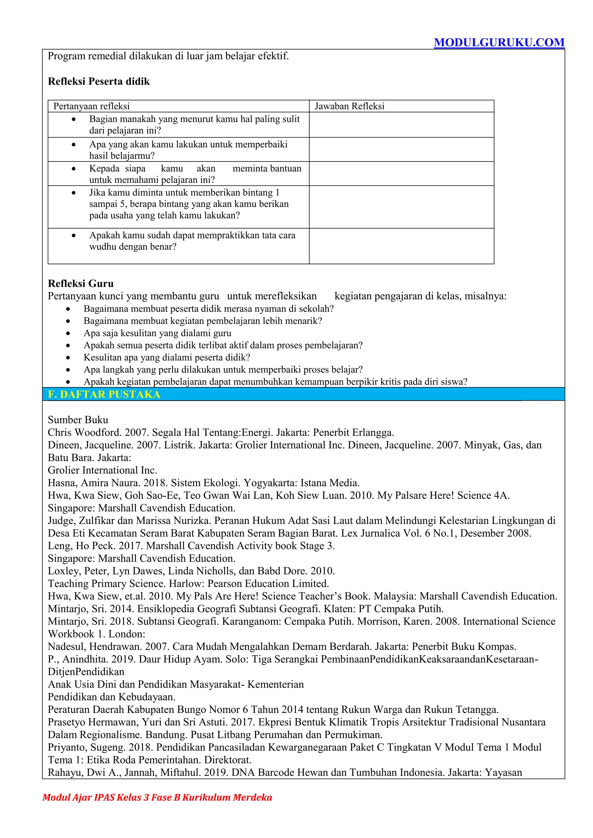 Modul Ajar IPAS Kelas 3 Fase B Kurikulum Merdeka | PDF