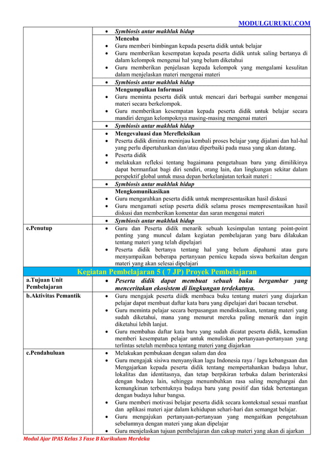 Modul Ajar IPAS Kelas 3 Fase B Kurikulum Merdeka | PDF