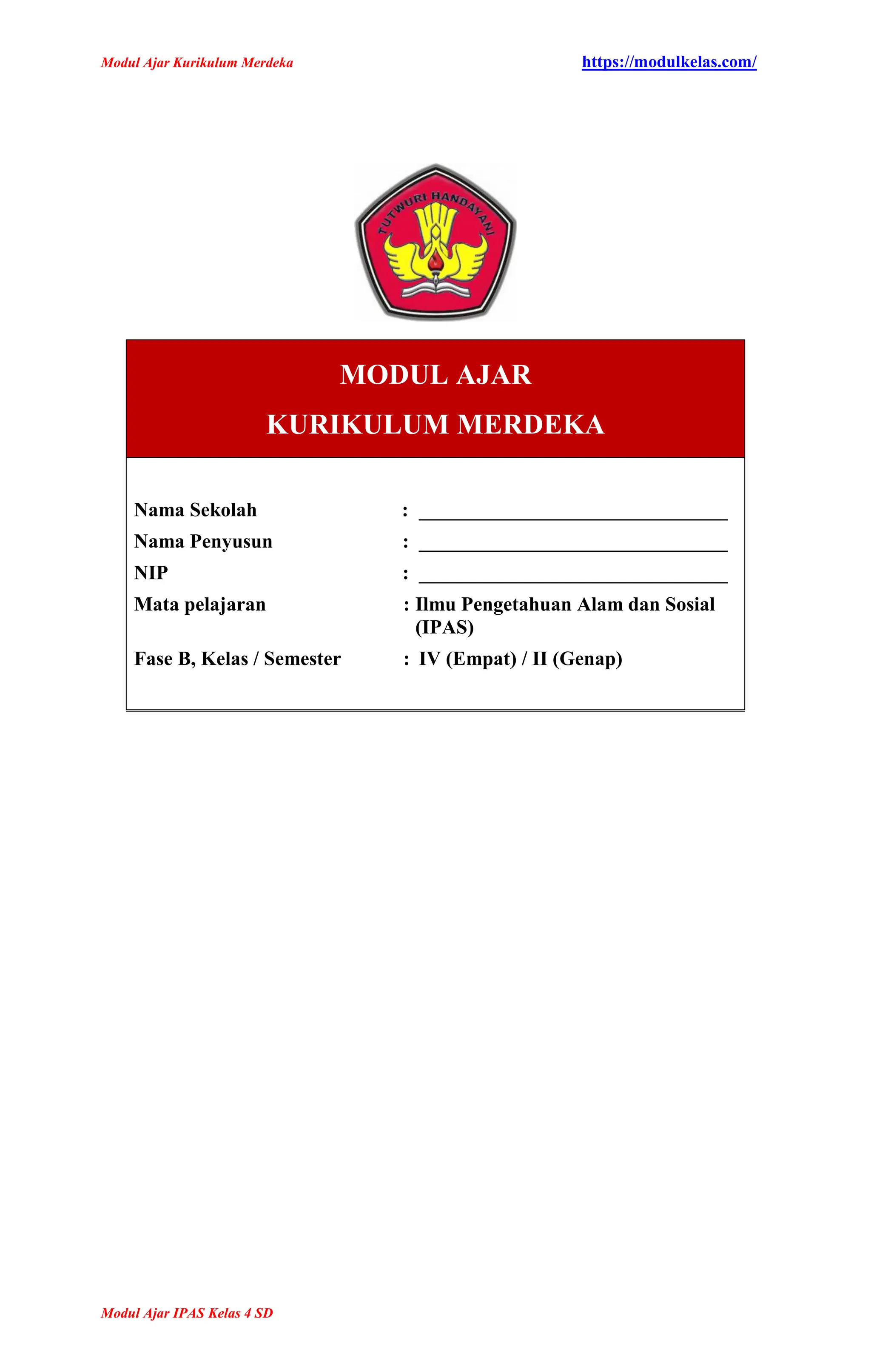 Modul Ajar IPAS Kelas 4 Fase B Kurikulum Merdeka | PDF