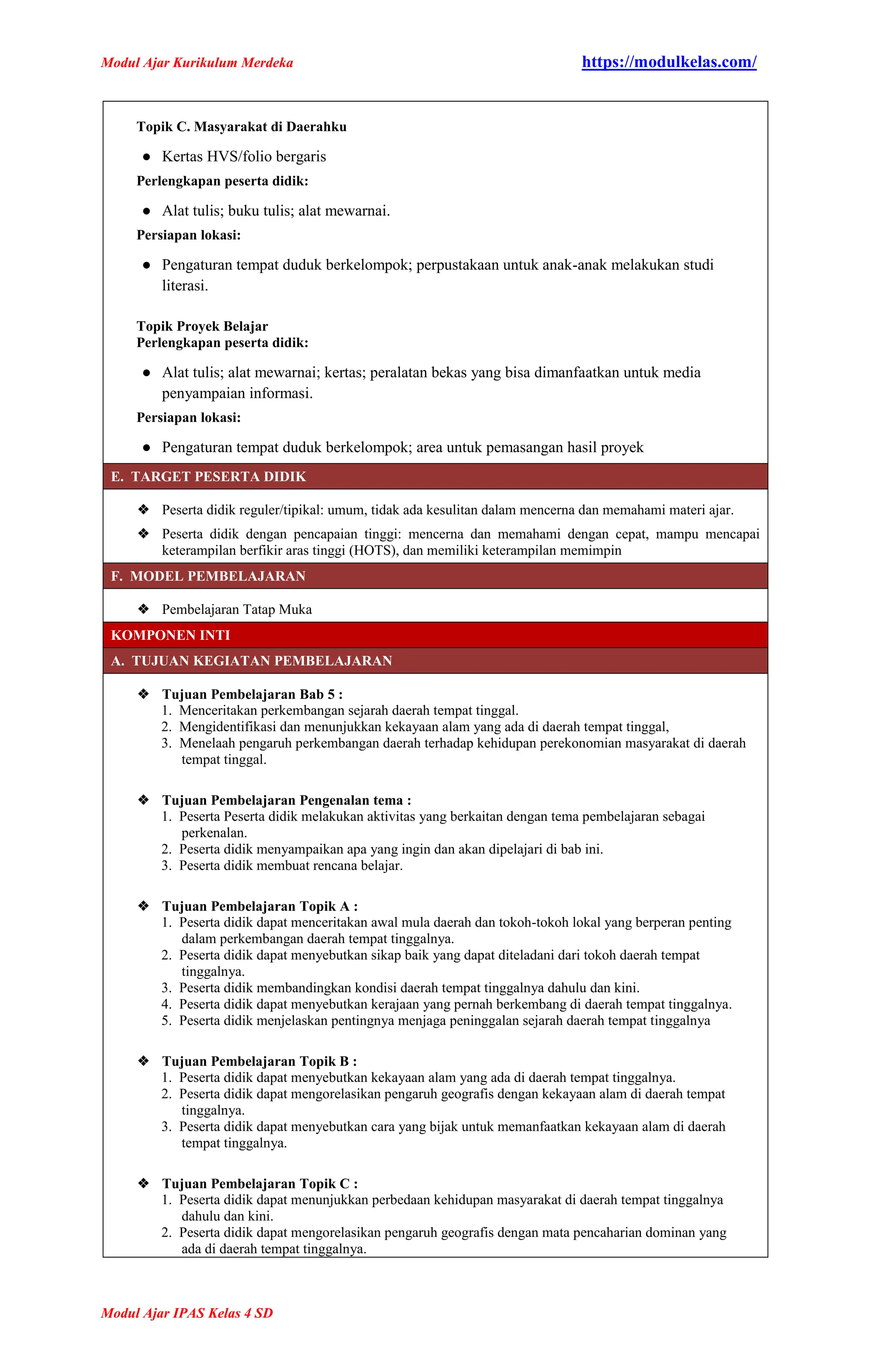 Modul Ajar IPAS Kelas 4 Fase B Kurikulum Merdeka | PDF