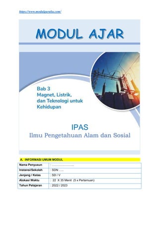 MODUL AJAR IPAS KELAS 5 BAB 3 KURIKULUM MERDEKA.docx