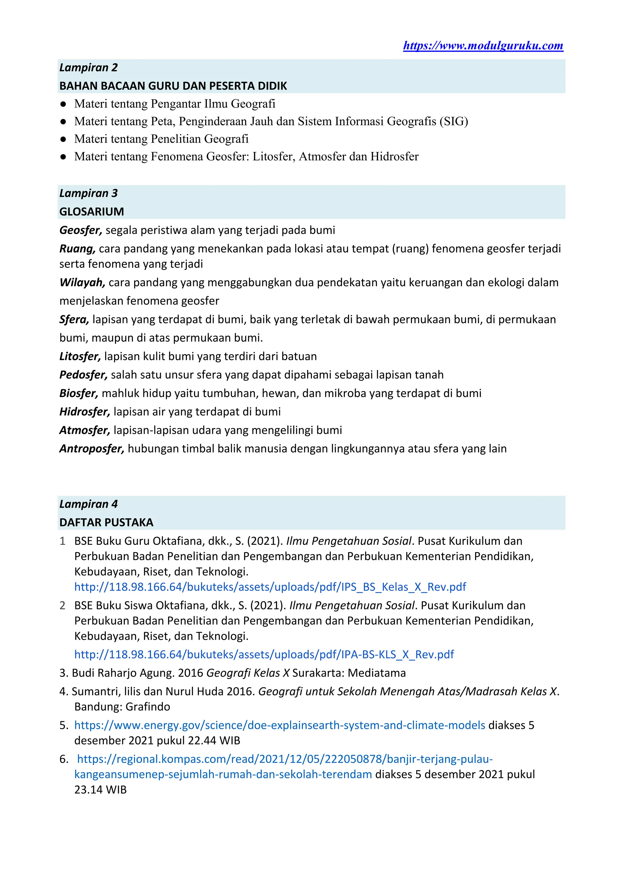 Modul Ajar IPS Geografi Kelas 10 SMA Fase E | PDF