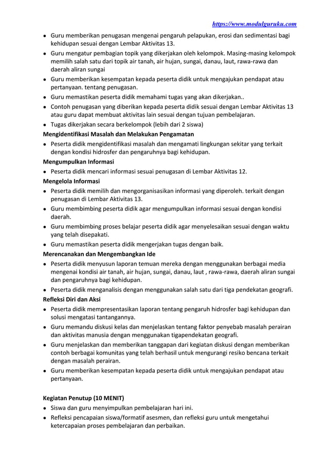 Modul Ajar IPS Geografi Kelas 10 SMA Fase E | PDF