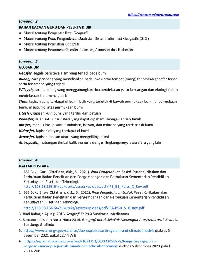 Modul Ajar IPS Geografi Kelas 10 SMA Fase E | PDF