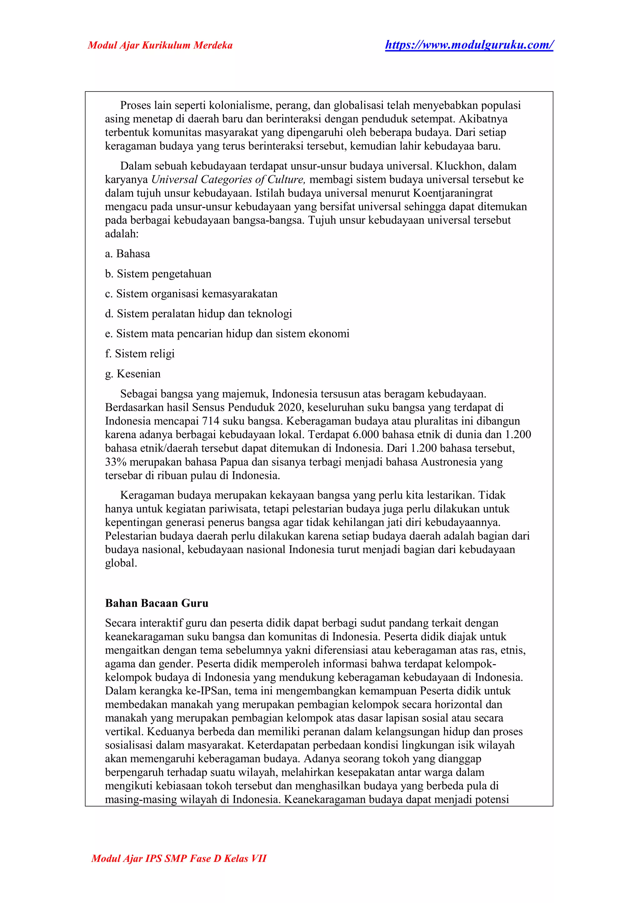 Modul Ajar IPS Kelas 7 SMP Fase D Tema 04 Pemberdayaan Masyarakat | DOC