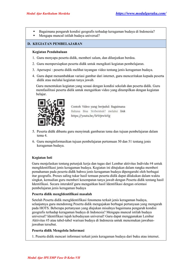 Modul Ajar IPS Kelas 7 SMP Fase D Tema 04 Pemberdayaan Masyarakat | DOC