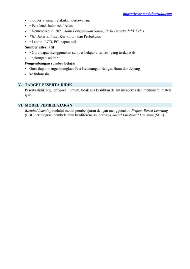 Modul Ajar IPS Kelas 8 SMP Fase D | DOCX