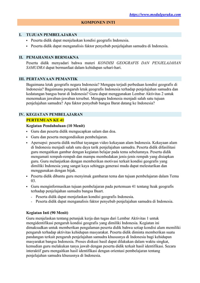 Modul Ajar IPS Kelas 8 SMP Fase D | DOCX