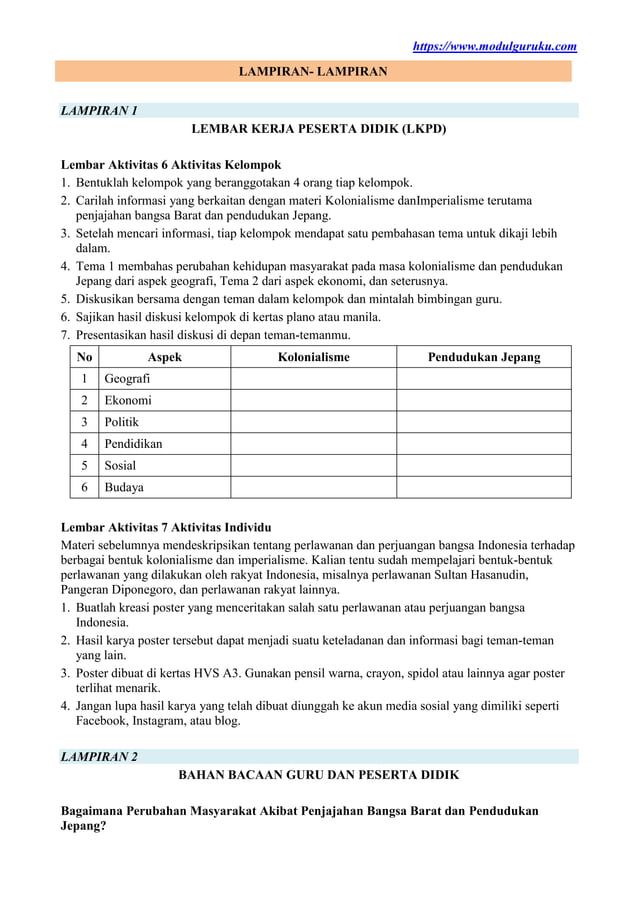 Modul Ajar IPS Kelas 8 SMP Fase D | DOCX