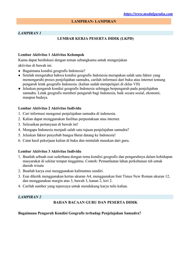 Modul Ajar IPS Kelas 8 SMP Fase D | DOCX