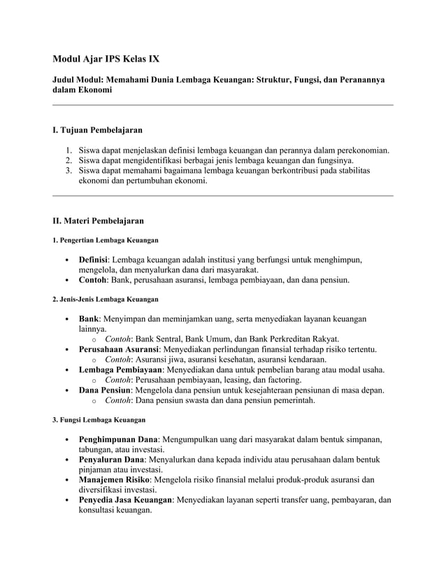 Modul Ajar IPS Kelas IX Lembaga Keuangan.docx