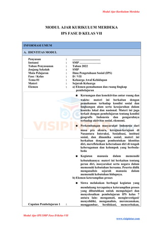 Modul Ajar IPS SMP KELAS 7 KURIKULUM MERDEKA | DOCX