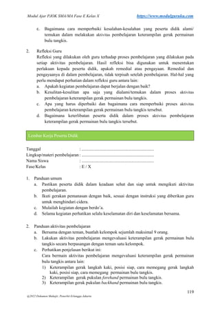 Modul Ajar Kelas 10 PJOK Fase E Kurikulum Merdeka | PDF