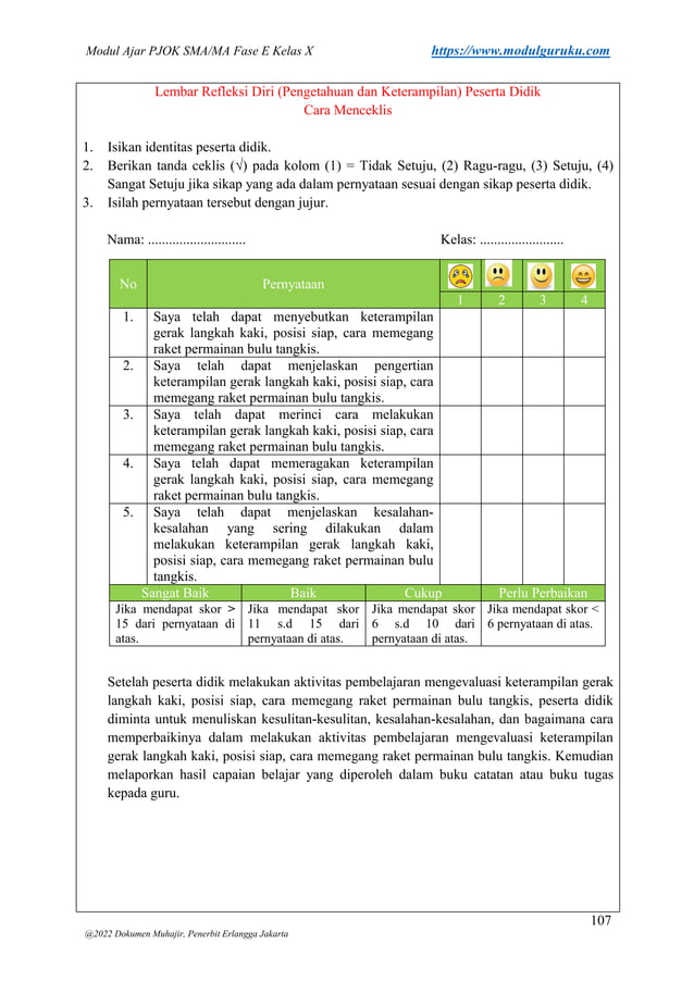 Modul Ajar Kelas 10 PJOK Fase E Kurikulum Merdeka | PDF