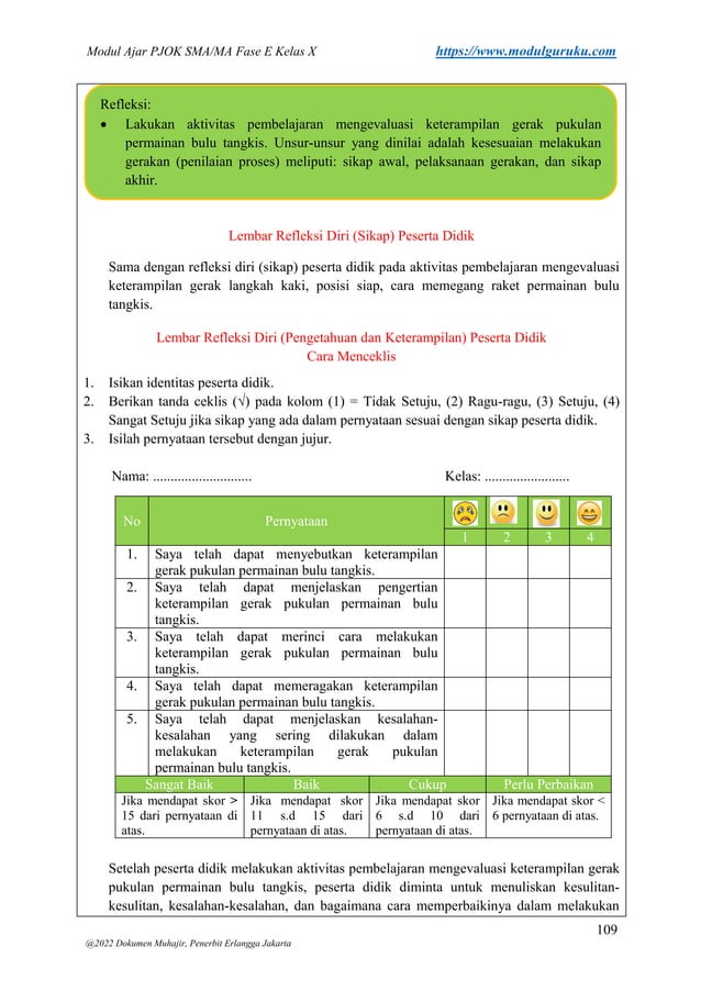 Modul Ajar Kelas 10 PJOK Fase E Kurikulum Merdeka | PDF