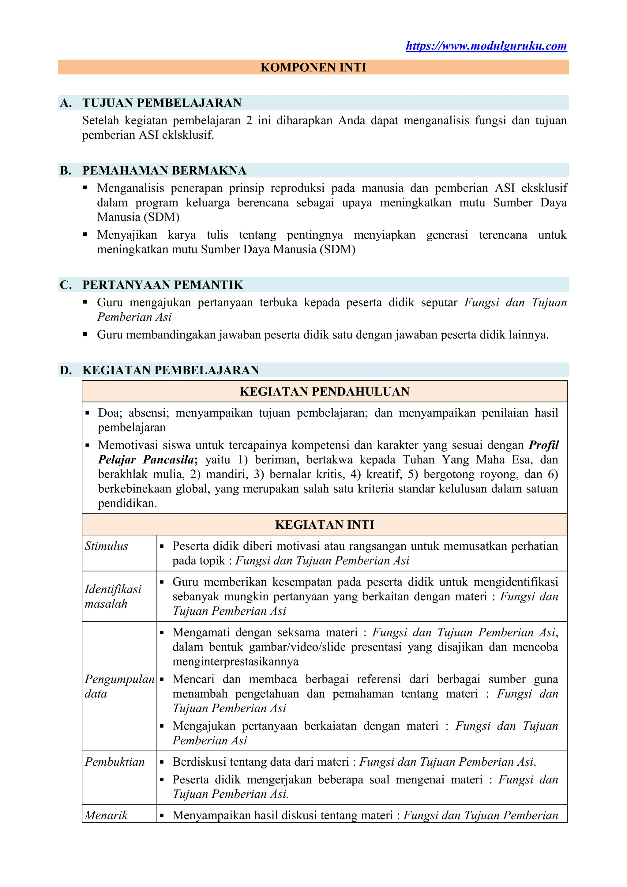 Modul Ajar Biologi Kelas 11 Fase F Kurikulum Merdeka | PDF