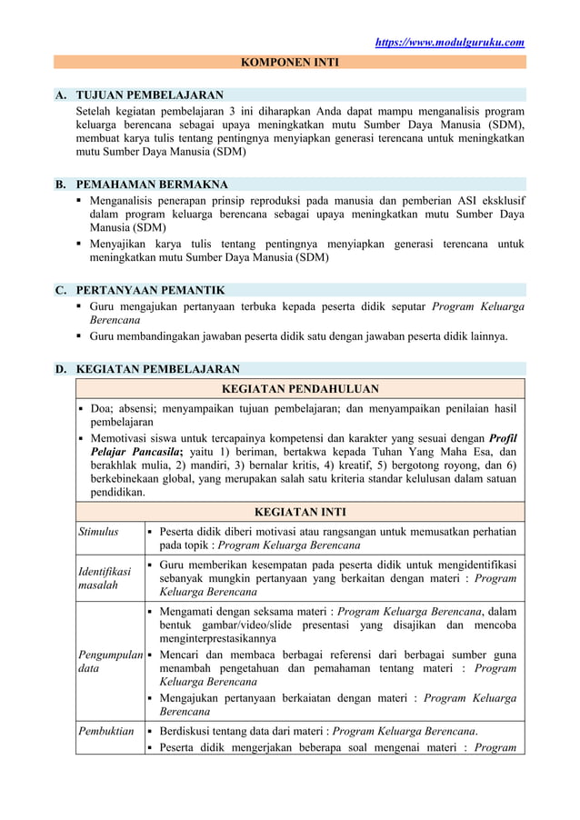 Modul Ajar Biologi Kelas 11 Fase F Kurikulum Merdeka | PDF