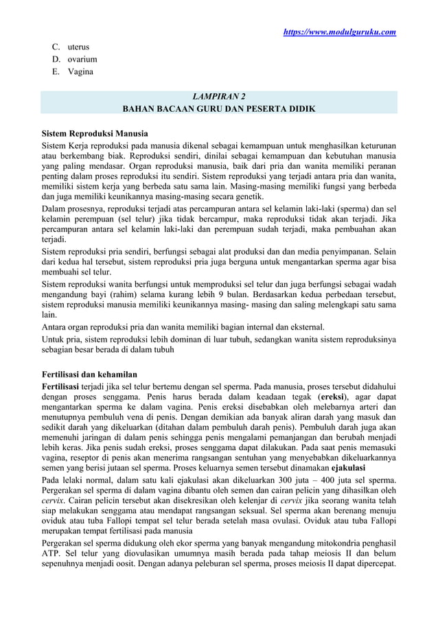 Modul Ajar Biologi Kelas 11 Fase F Kurikulum Merdeka | PDF