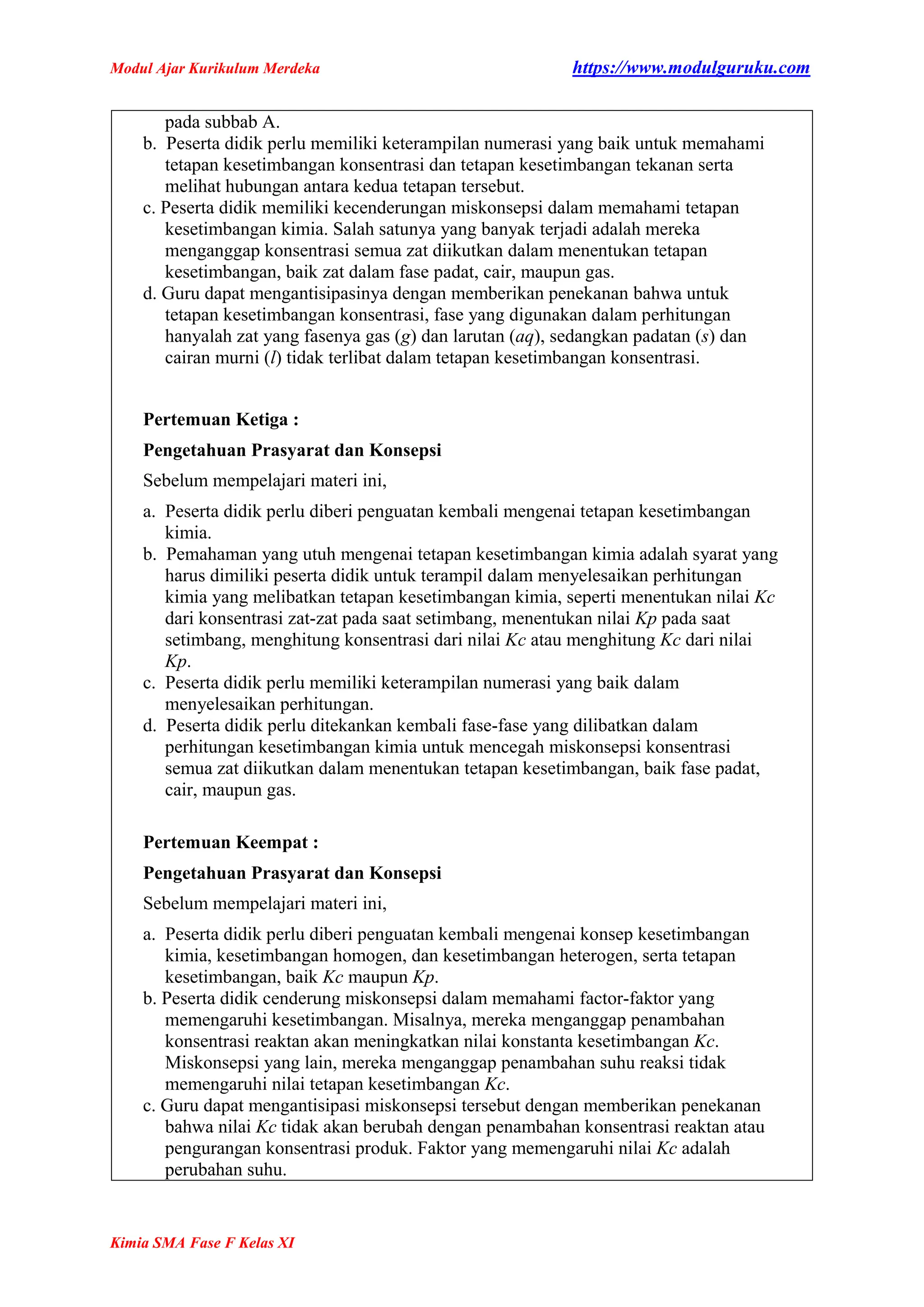 Modul Ajar Kelas 11 Kimia Fase F Kurikulum Merdeka | PDF