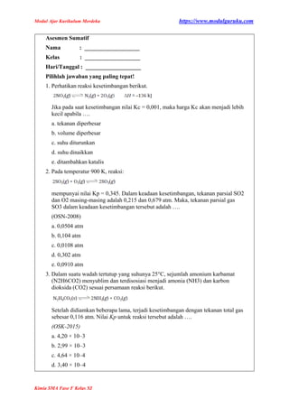 Modul Ajar Kelas 11 Kimia Fase F Kurikulum Merdeka | PDF